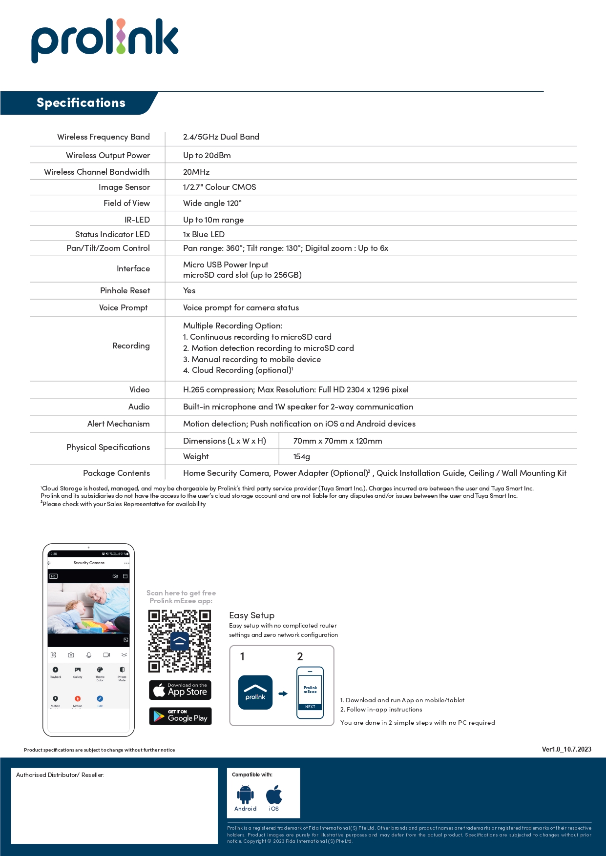 Prolink DS-3105 Dual Band 3MP Security Camera - Sala.lk