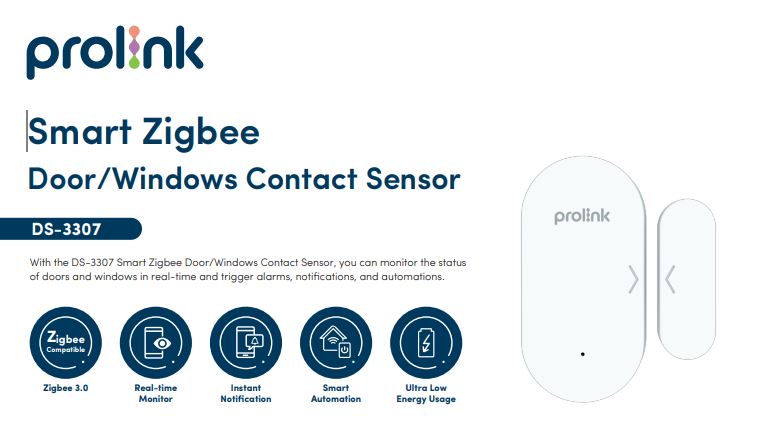 Prolink Zigbee Smart Door/Window Sensor - Sala.lk